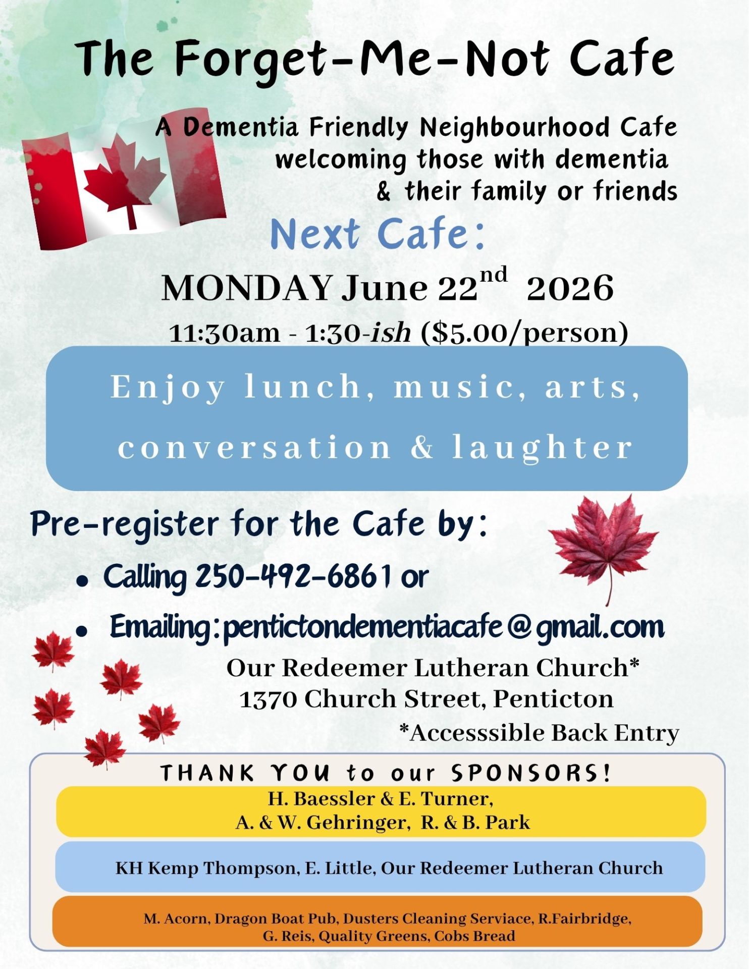 The Forget-Me-Not Cafe at Our Redeemer Lutheran Church - Visit Penticton